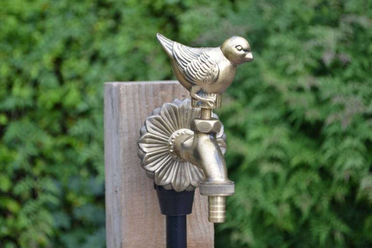 Wren ornamental garden tap brass colour | Access Garden Products