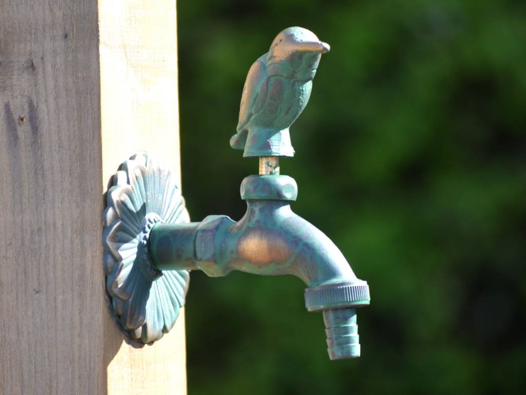 Kingfisher ornamental garden tap (verdigris) | Access Garden Products